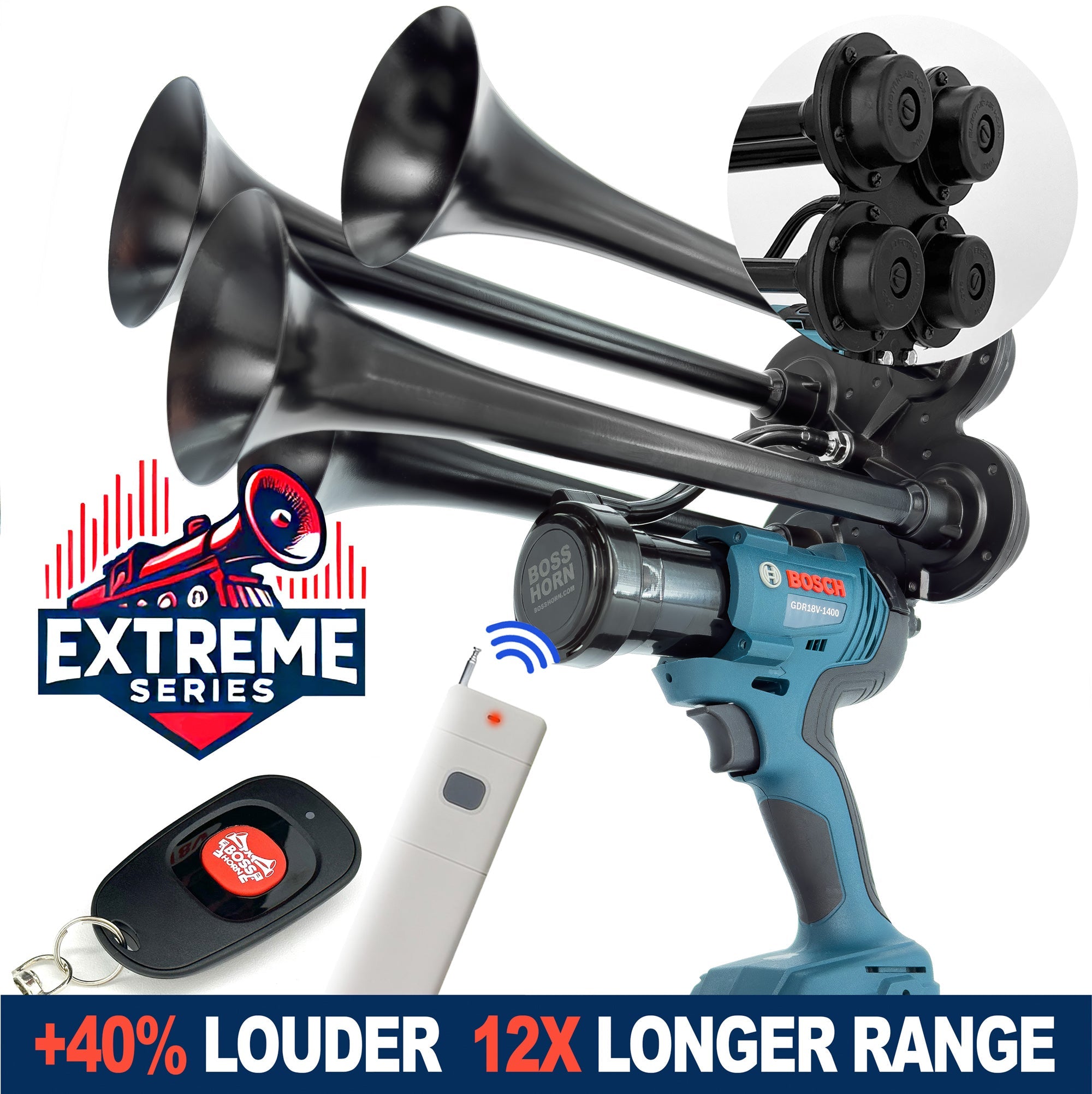 Bosch Train Horn 18v - Extreme Loud Air Horn with Remote