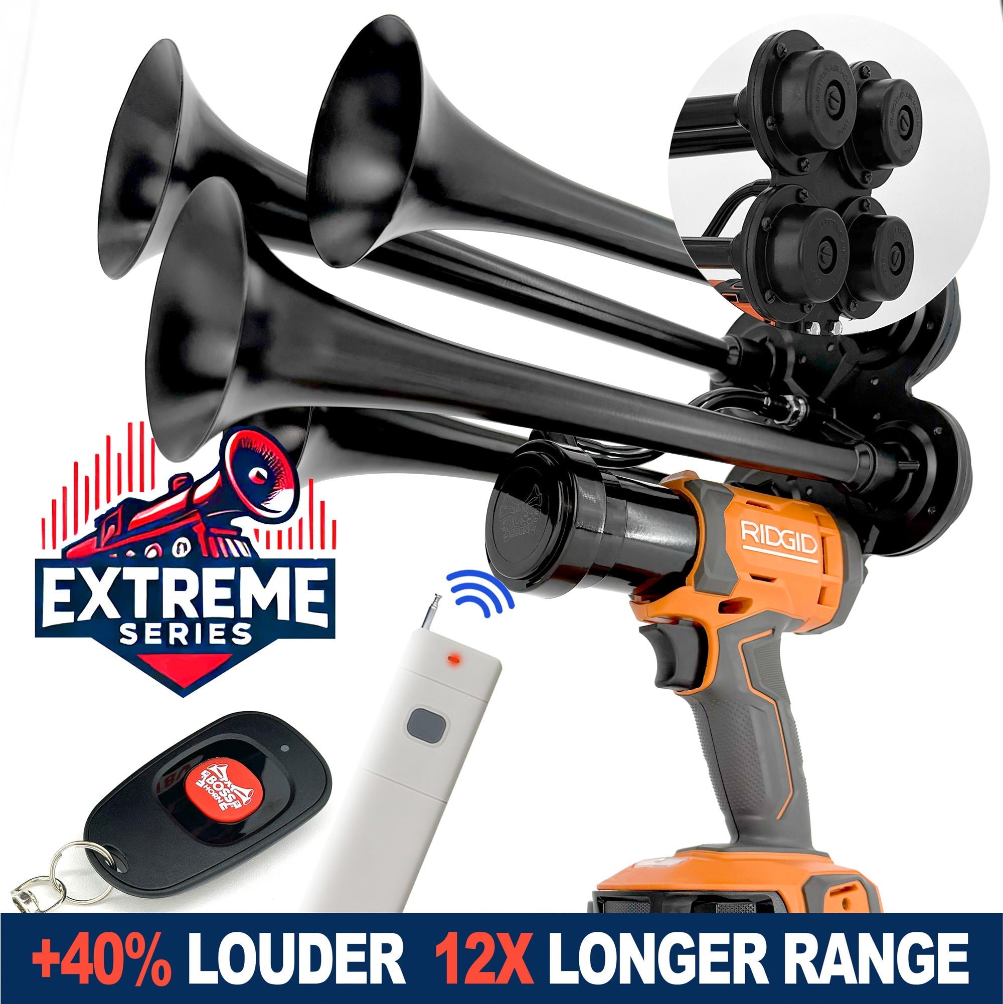 Ridgid Train Horn 18v - Extreme Loud Air Horn with Remote