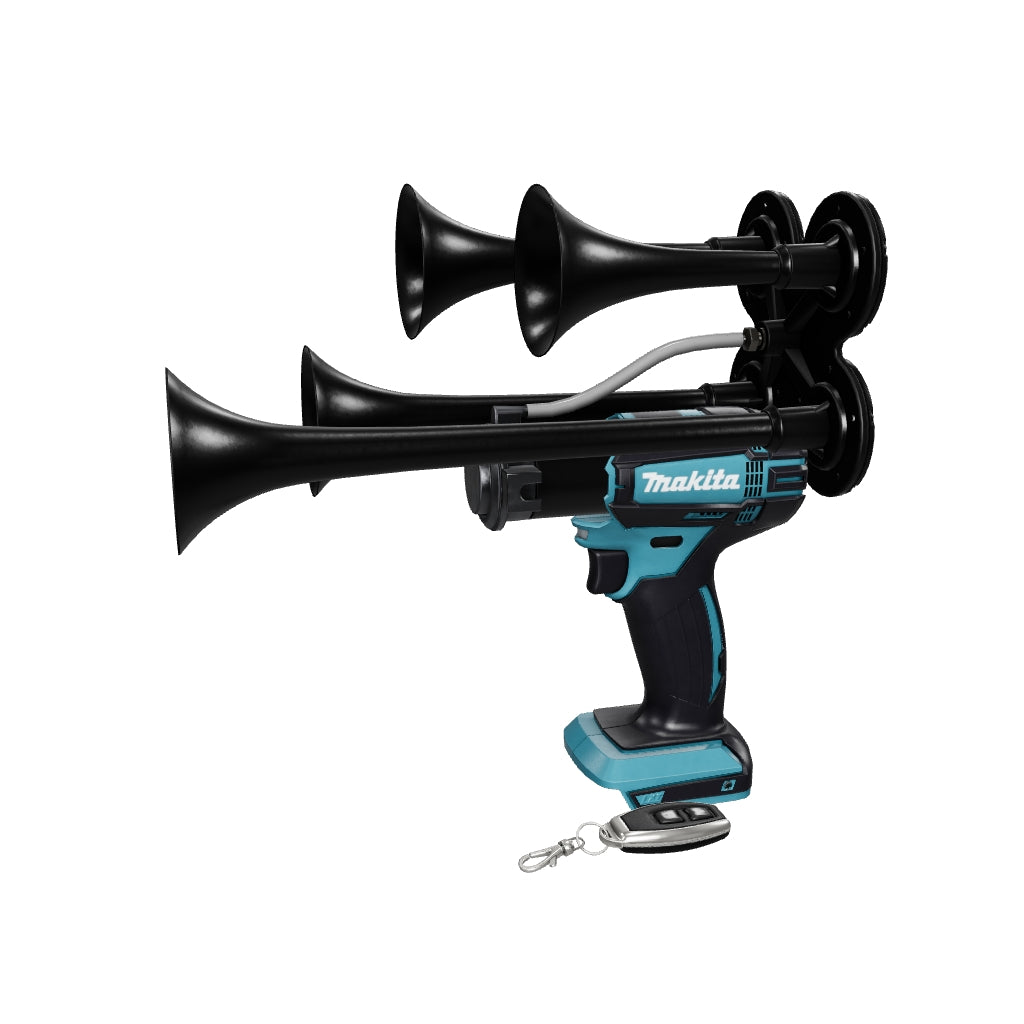 Makita Train Horn Gun: Quad Impact Air Horn made from drill