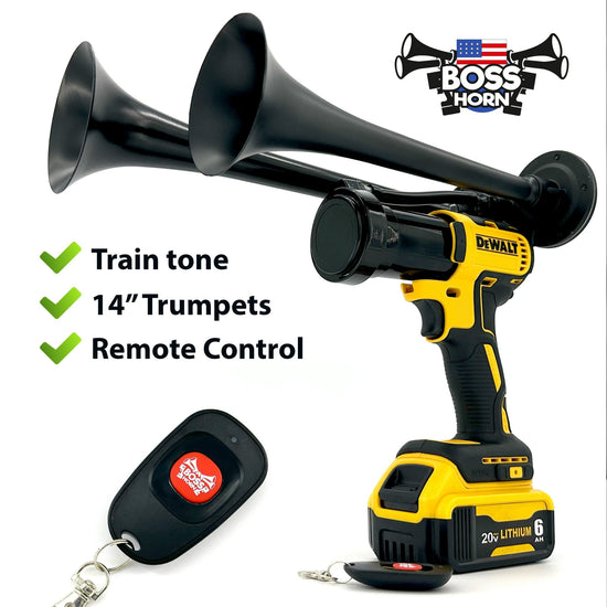 Dewalt Train Horn with Dual Trumpets and Remote